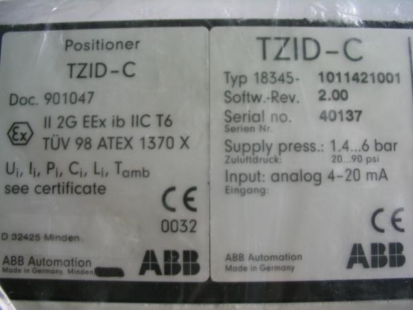 18345-1010421001 Model ABB Valve Positioner Plastic Material