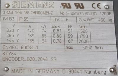 Китай 7MF00-0AB9-Z Siemens 1PH7186-7MF00-0AB9-Z Асинхронный двигатель 1PH7 продается