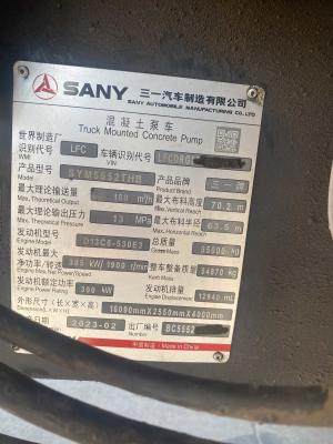 Cina 2023 Sany 71m Pump Truck con cilindrata di motore di 12940ml in vendita