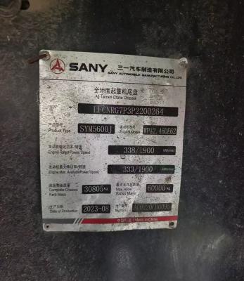 China 2023 Sany Gebruikte kraan SAC2200C8-8 Hoofdboom 88m Jib 20m Tegengewicht 74t Lopentijd 1793h Kilometer 9311km Uitstekende werkomstandigheden Te koop