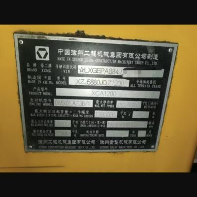 Китай 2018 XCMG Вторичный кран XCA1200, Главная рука 102 метров, Jib 50 метров, противовес 170 тонн, Время работы 4431h, пробег 26369 км, Отличные условия работы. продается