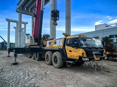 중국 2022년 새니 사용된 SAC3500 크레인 93m의 본부름, 36m의 지브, 120톤의 반중량 판매용