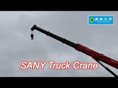 SANY-130 Truck Mounted Boom Crane With 298 KW Power And 400 Liter Fuel Tank