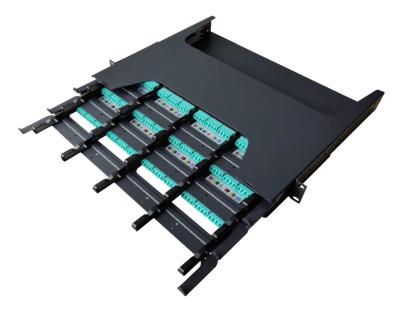 China O painel de remendo 1U da fibra ótica de MTP 144 retira o núcleo da montagem em rack 19inch à venda