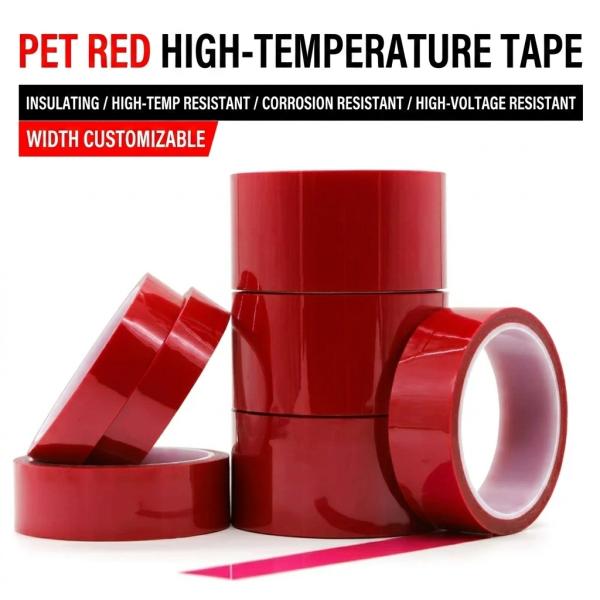 Quality Nomay Red PET High Temperature Tape with High Visibility Bright Red Clean Peeling Without Glue Residue and Stable High Temp Performance for sale