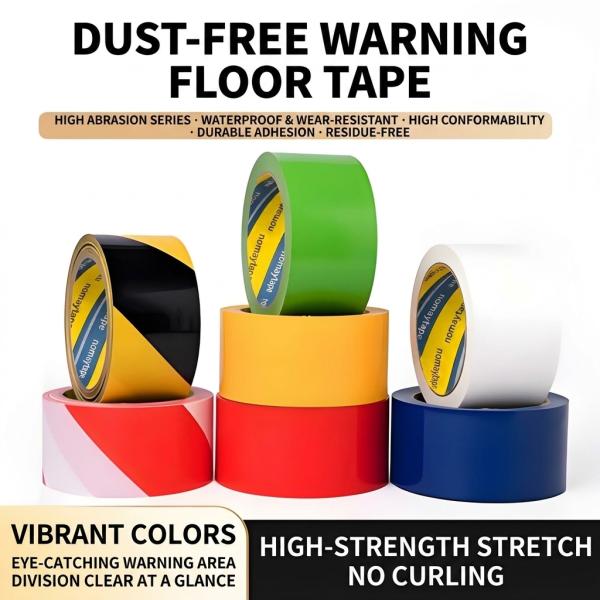 Quality Nomay Heavy Duty Wear Resistant PET Floor Marking Tape Waterproof Oilproof No Residue for Warehouse Workshop Safety for sale