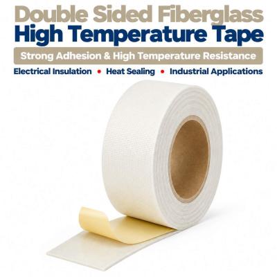 China Double-Sided Glass Cloth Tape (Double-Coated Fiberglass Tape / High Temperature Double-Sided Tape) – Silicone Adhesive Bonding for PCB Assembly, Motor Coils & Transformers for sale