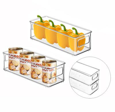 China Stackable Refrigerator Organizer Bin Clear Storage Organizer Container Bins for Pantry, Cabinets, Shelves for sale