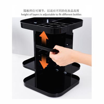 China Four layers non-folding cosmetics rack standing type 360 degree rotation makeup organizer for sale