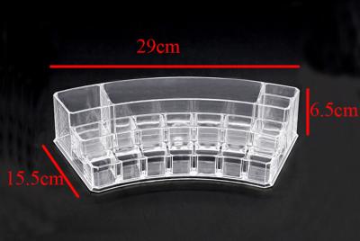 China Transparent Cosmetic Makeup Organizer for Lipstick, Brushes Curve Clear Storage Case Display Holder for sale