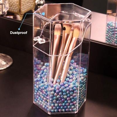 China Makeup Brush Holder Dustproof Comestic Brushes Organizer Storage, Hexagon Shaped/Protect Brushes for sale