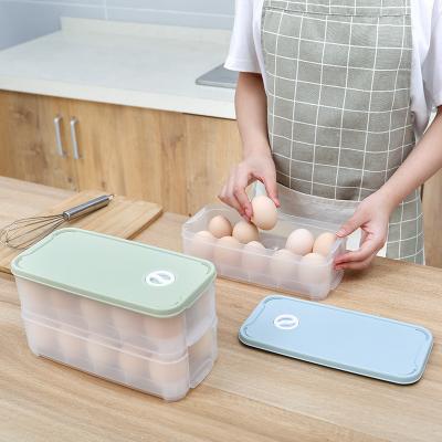 China Plastic Egg Storage Container for Fridge Organization Storage Containers Transparent Box Egg Holder Bin with Lid for sale