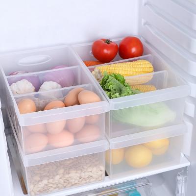 China Plastic Refrigerator Organizer Bin Clear Stackable Food Storage Container for Pantry,Fridge,Cabinet,Kitchen Organization for sale