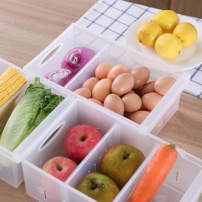 China Plastic Refrigerator Organizer Bin Clear Stackable Food Storage Container for Pantry,Fridge,Cabinet,Kitchen Organization for sale