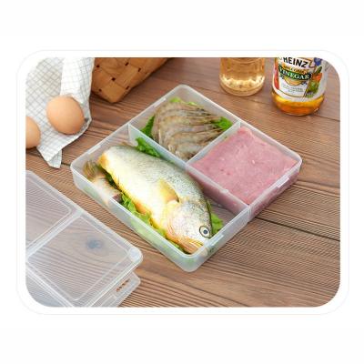 China Food Storage Container with Lid 3 Compartments Stackable Portable Freezer Storage Containers for sale