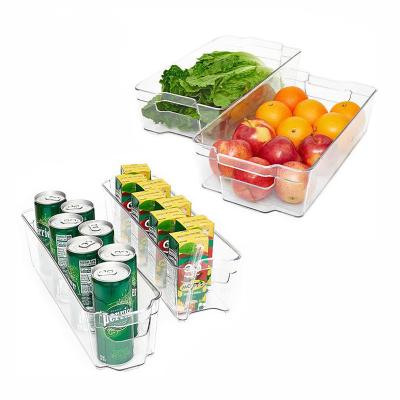 China Kitchen Clear Plastic Stackable Storage Bins Refrigerator, Freezer, Pantry & Clothes Organization Container for sale