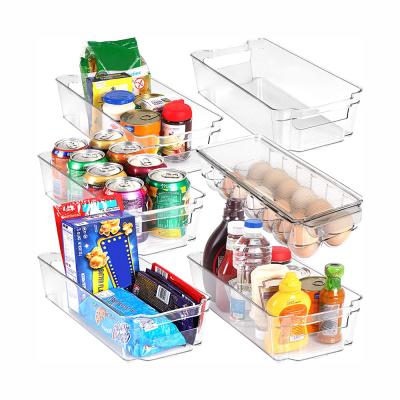 China Kitchen Clear Plastic Stackable Storage Bins Refrigerator, Freezer, Pantry & Clothes Organization Container for sale