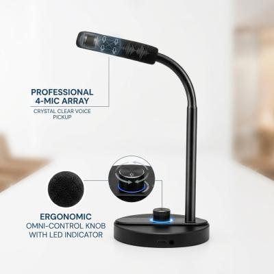 China AI Voice Enhancement 4 Mic Directional Microphones Desk Conference Usb Microphone For Meeting Room Translation Booth for sale