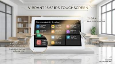 China Classroom Digital Calendar Board 1920x1080 IPS Touch Screen School 15.6 Inch Android 15 for sale