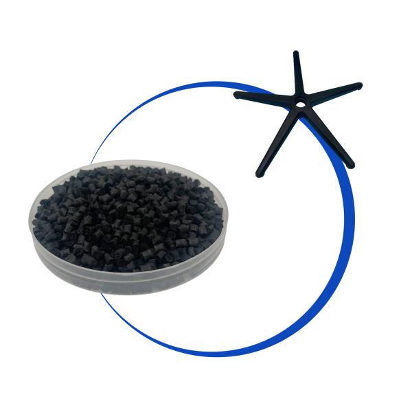 Quality Toughened Impact Modified Nylon Black PA6 Granules 25Kg/Bag For Office Chair Base for sale