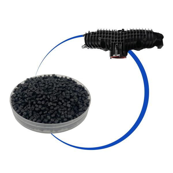 Quality Black Heat Stabilized Nylon PA66 Compounds For Automotive Air Intake Manifold for sale