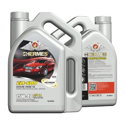 China EM-600 API SJ SAE 15W-40 High-Performance Gasoline Engine Oil 4L for Passenger Cars and Light Commercial Vehicles for sale