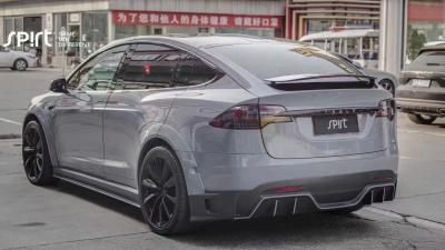 China Tesla model X Carbon Fiber Body Kit model X Carbon fiber front lip diffuser Spoiler hood wheel arch wide body kit for sale