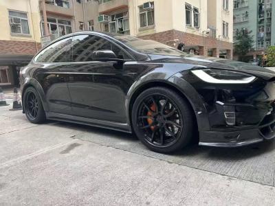 China Tesla model X Carbon Fiber Body Kit model X Carbon fiber front lip diffuser Spoiler hood wheel arch wide body kit for sale
