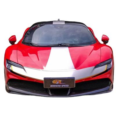 Китай Для Ferrari SF90 Dry Carbon Fiber Body Kit SF90 OEM Style Carbon Fiber Front Lip Diffuser Spoiler Side Skirt продается