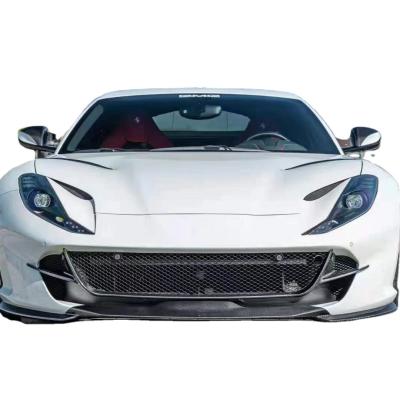 China Fibra de carbono seca para el Ferrari 812 Kit de cuerpo de fibra de carbono 812 estilo Nivic mejorado Frente de labio difusor spoiler Hood en venta