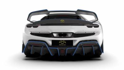 China 296GTB Ferrari Kit Car Body 2021 Dry Carbon Fiber Front Lip Car Front Bumper Diffuser for sale
