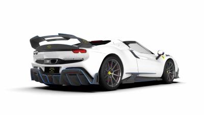 China 296GTB Ferrari Kit Car Body 2021 Dry Carbon Fiber Front Lip Car Front Bumper Diffuser for sale