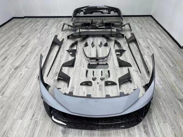 Quality Blue F8 Ferrari Body Kit F8 MSY Style Front Bumper Lip Body Kit Spoiler Side for sale