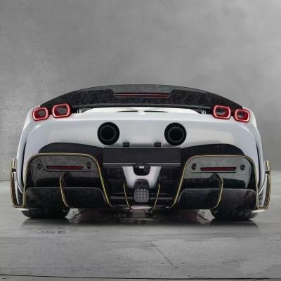 China SF90 Ferrari Body Kit MSY Style Carbon Fiber Achterste Bumper Lip Spoiler Zijdekleding Te koop