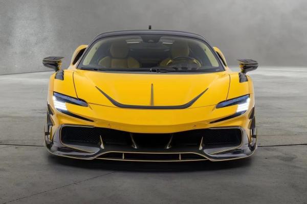 Quality SF90 Ferrari Body Kit MSY Style Carbon Fiber Rear Bumper Lip Spoiler Side Skirt for sale