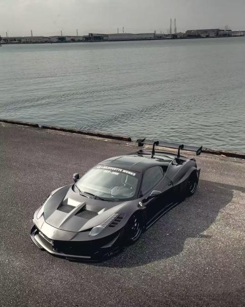 Quality 458 Ferrari Body Kit LB Style Front And Rear Bumper 2011 - 2014 Hood Spoiler For for sale