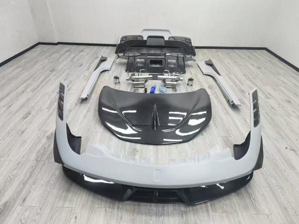 Quality Ferrari 458 Body Kit SP Style Carbon Fiber Front And Rear Bumper Spoiler Hood for sale
