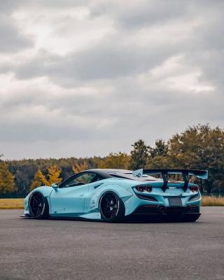 Cina F8 Ferrari Auto Body Kit LB Style Spoiler in fibra di carbonio blu in vendita