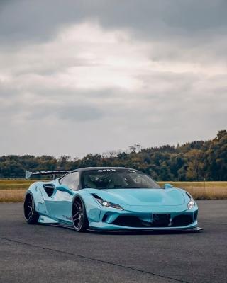 Cina F8 Ferrari Auto Body Kit LB Style Spoiler in fibra di carbonio blu in vendita