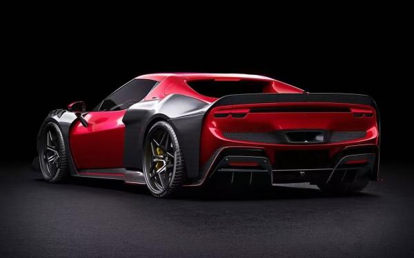 Quality Red Ferrari 296 Automobile Body Kit ZE Style Diffuser Carbon Fiber Front Lip for sale