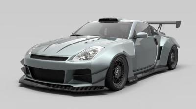Cina Air Knife FRP Nissan 350z Wide Body Kit Side Skirts OEM Front And Rear Bumper in vendita