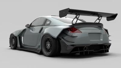Cina Air Knife FRP Nissan 350z Wide Body Kit Side Skirts OEM Front And Rear Bumper in vendita