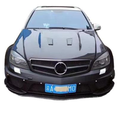 China Para o Mercedes W204 C63 Body Kit W204 Upgraded Black Series Style Front e Rear Bumper Hood Widebody Kit à venda