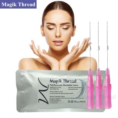 China Skin care pdo thread v-line pdo thread lifting for 3d face Lift 21G 60mm for sale