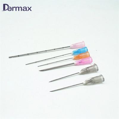 China Injection microcannula for injectable hyaluronic acid /Flexible facial injection 25g Micro blunt Cannula needles for sale