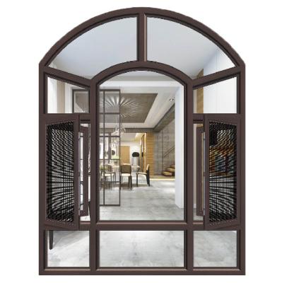 China Custom Design Louver Curtain Type French Aluminium Window with Arch Door and Window for sale