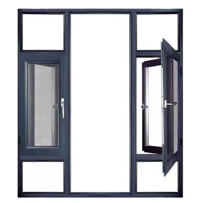 China Folding Screen Project Aluminum Casement Windows with European Standard Safety Opening for sale