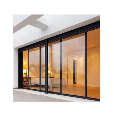 중국 알루미늄 합금 검은색 두꺼운 프레임 슬라이딩 도어 SKATE의 주거용 이중 유리 판매용