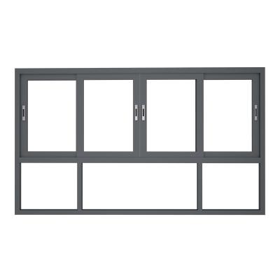 China Waterproof Modern Design Aluminum Sliding Glass Windows with 6mm Overlapping Length for sale