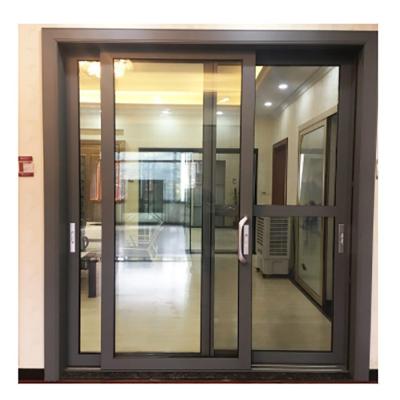 China Stainless Steel Screen Netting SKATE Aluminium Wide Frame Double Glazed Sliding Door for sale